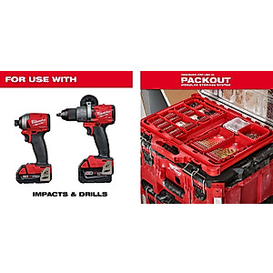 Milwaukee SHOCKWAVE Impact Duty Assorted Alloy Steel Screw Driver Bit Set with PACKOUT Accessory Case (52pc bits, 3pc Holders)