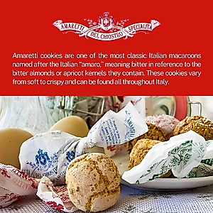 Amaretti del Chiostro Soft Cookies from Italy - Almond Sugar Cookies Individually Wrapped for Freshness - Traditional Italian Delicacies Gourmet Cookies & Gluten Free Snacks (Green Tower Tin, 6.35 oz)