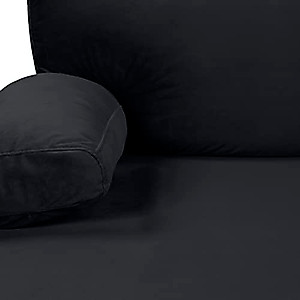 Divano Roma Furniture Modern Large Velvet Fabric U-Shape Sectional Sofa, Double Extra Wide Chaise Lounge Couch, Black