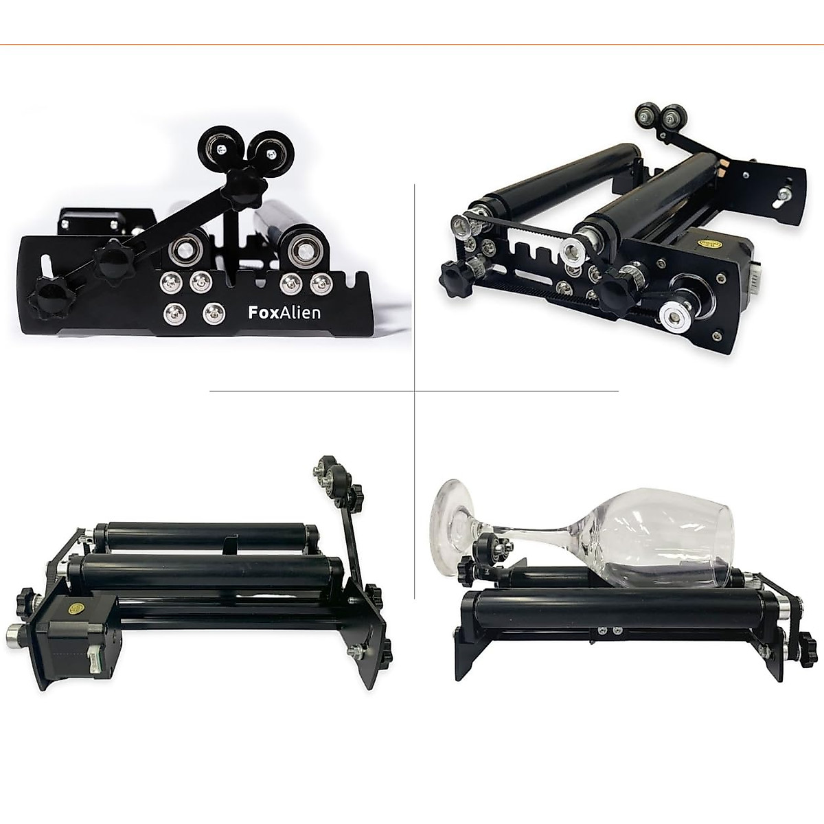 FoxAlien R42 Y-axis Rotary Roller Engraving Module for Cylindrical Objects Curved Surface Compatible with FoxAlien Masuter Pro, Masuter 4040 CNC Engraver Machines