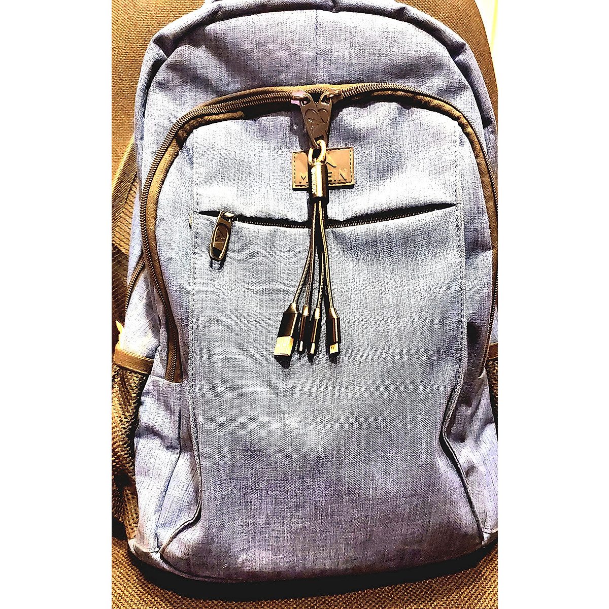 OHMAURA- Multi Charging Cable, 3 in 1 (2 - Pack) USB Cable with Keychain, Universal Portable Fast Charging Cable with 8 pin/TypeC/Micro Cable for All of Your Devices. (Black)