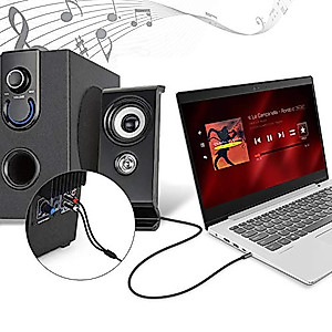 Rankie 3.5mm to 2-Male RCA Adapter Audio Stereo Cable, 6 Feet