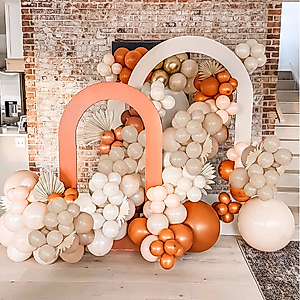 Orange Balloons 84PCS Burnt Orange Balloon Garland Arch Kit with Apricot Balloons Dark Orange Balloons for Wedding Engagement Birthday Bachelorette Holiday Party Bridal Shower Decorations (18/10/5 in)