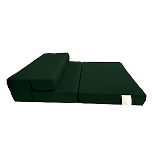 D&D Futon Furniture Portable Folding Bed Mattress, Studio Guest Beds, RV Mattresses, High Density Foam (Hunter Green, 6 x 48 x 80)