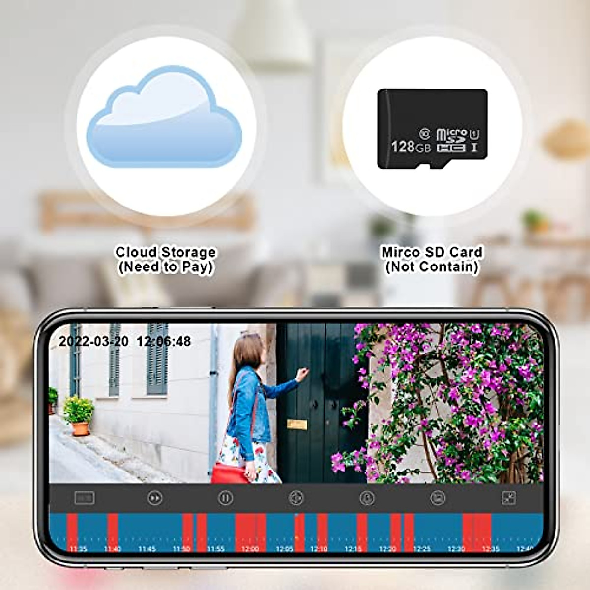 ROXAAN Security Camera Outdoor, 2.4GHz & 5GHz WiFi Home Security Cameras, 1080P 360° PTZ Dome Surveillance Camera with Motion Detection / 2-Way Audio/Night Version