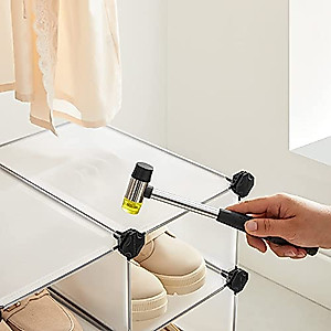 SONGMICS Shoe Rack, Space-Saving 15-Count Plastic Shoe Storage Organizer Unit, Shoe Cabinet, Ideal for Entryway Hallway Closet Garage, 14.2 x 44.5 x 34.6 Inches, Transparent ULPC44S