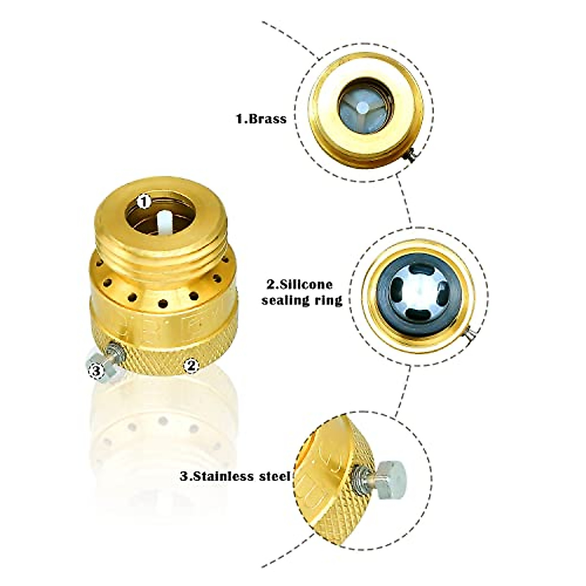 4 Pcs Anti Siphon Valve, Hose Bib Vacuum Breaker Set 3/4 Inch GHT Hose Backflow Preventer for Garden Spigot RV Hose Connection with Sealing Tape and Washers