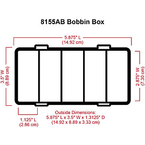 ArtBin 8155AB Sew-Lutions Bobbin Box, Sewing Bobbin Organizer, [1] Plastic Storage Case, Clear