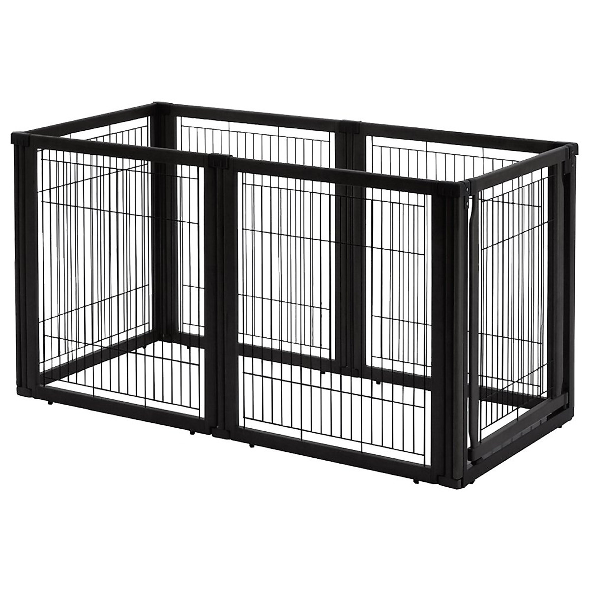 Richell Convertible Elite 6 Panel Pet Gate Black
