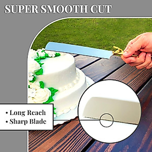 Heartfelt Homie Wedding Cake Knife and Server Set - 4 PC Cake Cutting Set with Gold Twig Leaf Handles - Pie server, Cake knife, Engraved forks for Wedding Cake Cutting - Engagement, Bridal Gifts