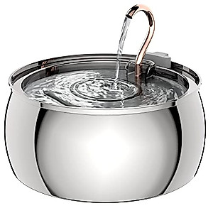 Tomxcute Cat Water Fountain, 4.0L/135oz Automatic Stainless Steel Pet Fountain Dog Water Dispenser, Ultra-Quiet Pump and 3 Replacement Filters & for Cats, Dogs, Multiple Pets…