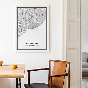 Dear Mapper Toronto Canada View Abstract Road Modern Map Art Minimalist Painting Black and White Canvas Line Art Print Poster Art Print Poster Home Decor (Set of 3 Unframed) (12x16inch)