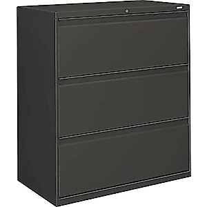 HON 883LS 800 Series Three-Drawer Lateral File, 36w x 19-1/4d x 40-7/8h, Charcoal