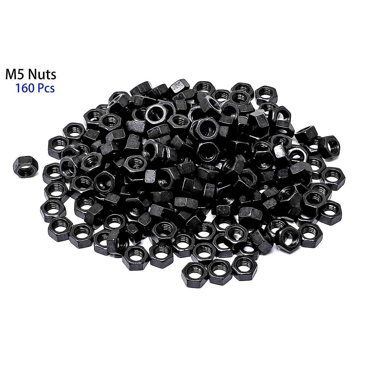 iexcell 480 Pcs M5 x 6/8/10/12/16/20/25/30 Alloy Steel 10.9 Grade Hex Socket Button Head Cap Screws Bolts Nuts Assortment Kit, Black Oxide Finish