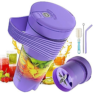 COKUNST Portable Blender, Blender for Shakes and Smoothies, 16oz Portable Blender USB Rechargeable with Staw, Mini Mixer Bottle Blender Cup for Travel, Gym, Office