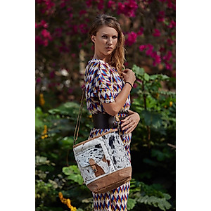 Genuine Hair-On Cowhide Leather Crossbody Bag with Front Pocket