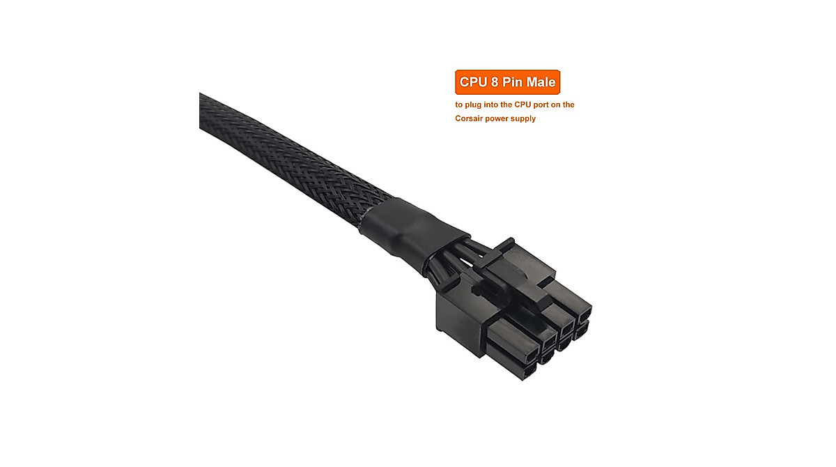 YEZriler CPU Cable for Corsair PSUs - 8 Pin Male to 4+4 Pin Motherboard ...