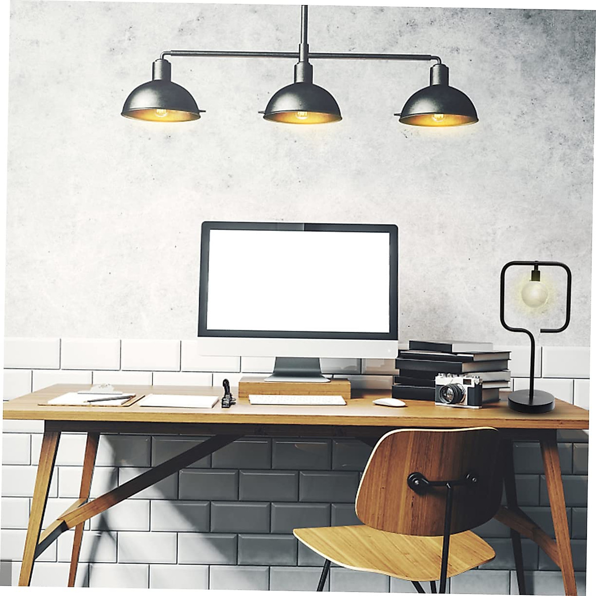 DOITOOL Sturdy Iron Base Led Desk Lamp Battery-Powered Table Lamp for Bedroom Study Decorative