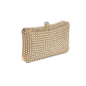 Mulian LilY Gold Evening Bags For Women Glitter Crystal Rhinestones Clutch Purse With Detachable Chain Strap M261