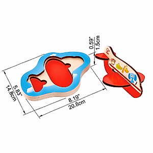 Hape 3D Airplane Puzzle Game, Multicolor, 5'' x 2''