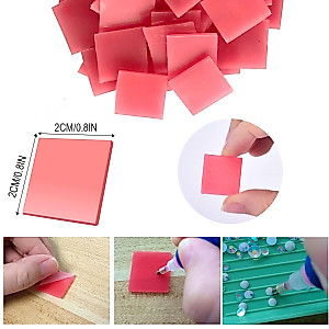 60 Pcs Painting Glue Clay Wax for DIY Diamonds Art Painting,2x2cm Red