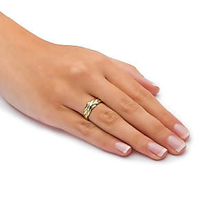 PalmBeach 10K Yellow Gold Braided Puzzle Ring Sizes 5-10 Size 10