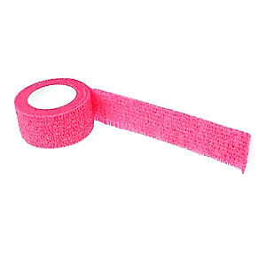 ESUPPORT 1 Inches X 5 Yards Pink Self Adherent Cohesive Wrap Bandages Adhesive Wounds Strong Elastic First Aid Tape for Sport Wrist Ankle 10 Count