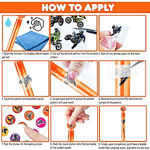 24PCS Dirt Bike DIY Bubble Wands Party Favors 96PCS Stickers for Goodie Bag Fillers Pinata Stuffers, Mini Bubble Bulk Birthday Party Supplies Toys Gifts Class Prizes for Toddlers Boys Girls