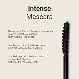 Sandstone Scandinavia Hypoallergenic Mascara Sensitive Eyes - Smudge-Proof, Sweatproof, Lengthening Mascara with Intense Volume - Vegan, Non Toxic Mascara Black