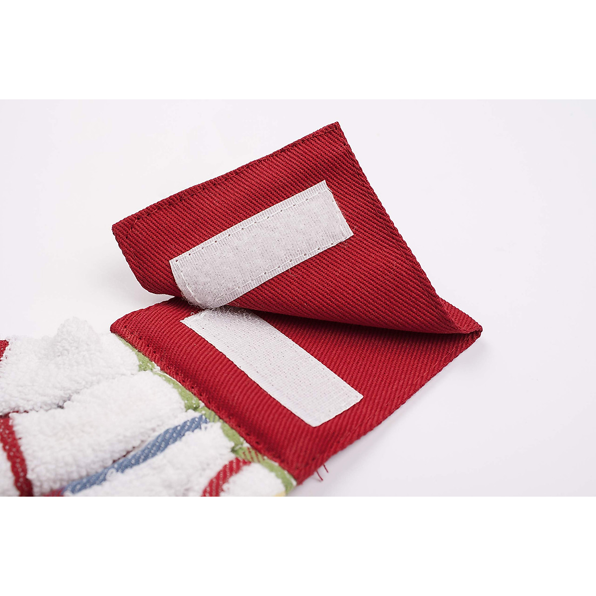 Ritz KitchenWears 100% Cotton Terry Hanging Kitchen Tie Towel, Multi-Check, Paprika Red