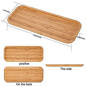 Bamboo Tray Bamboo Plates 13.8 x 5.9 x 1 Inches Serving Tray Elegant Appetizer Plates Steak Plate Coffee Tea Serving Tray Fruit Platters Party Dinner Plates Sour Candy Tray