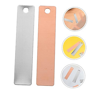 NUOBESTY 2 Sets Battery Electrode Sheet Batteries Zinc Electrode Strip Electrode Strips DIY Fruit Battery Materials Zinc Strip Battery Experiment Materials Zinc Anode Zinc Plate Copper