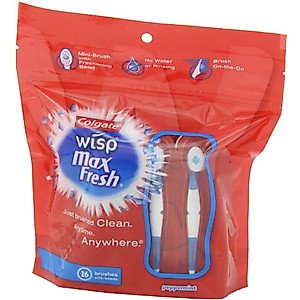 Colgate Wisp Mini-Brush with Freshening Bead, Peppermint, 16-Count