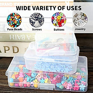 6 Packs Clear Hinged Plastic Box Plastic Organizer Container Storage Box for Washi Tape,Jewelry,Beads Art DIY Crafts, Fishing Tackles,Screws