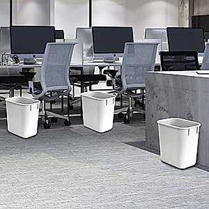 Acrimet Wastebasket Bin 13QT (Plastic) (White Color) (Set of 4)