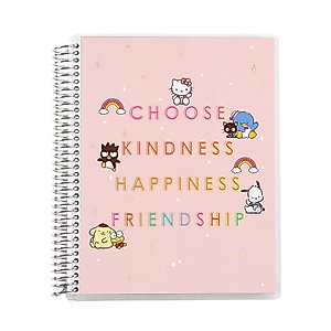 Erin Condren 7" x 9" Spiral Bound College Ruled Notebook - Hello Kitty & Friends Special Edition, 160 Lined Pages, 80 Lb Thick Mohawk Paper, Stickers Included