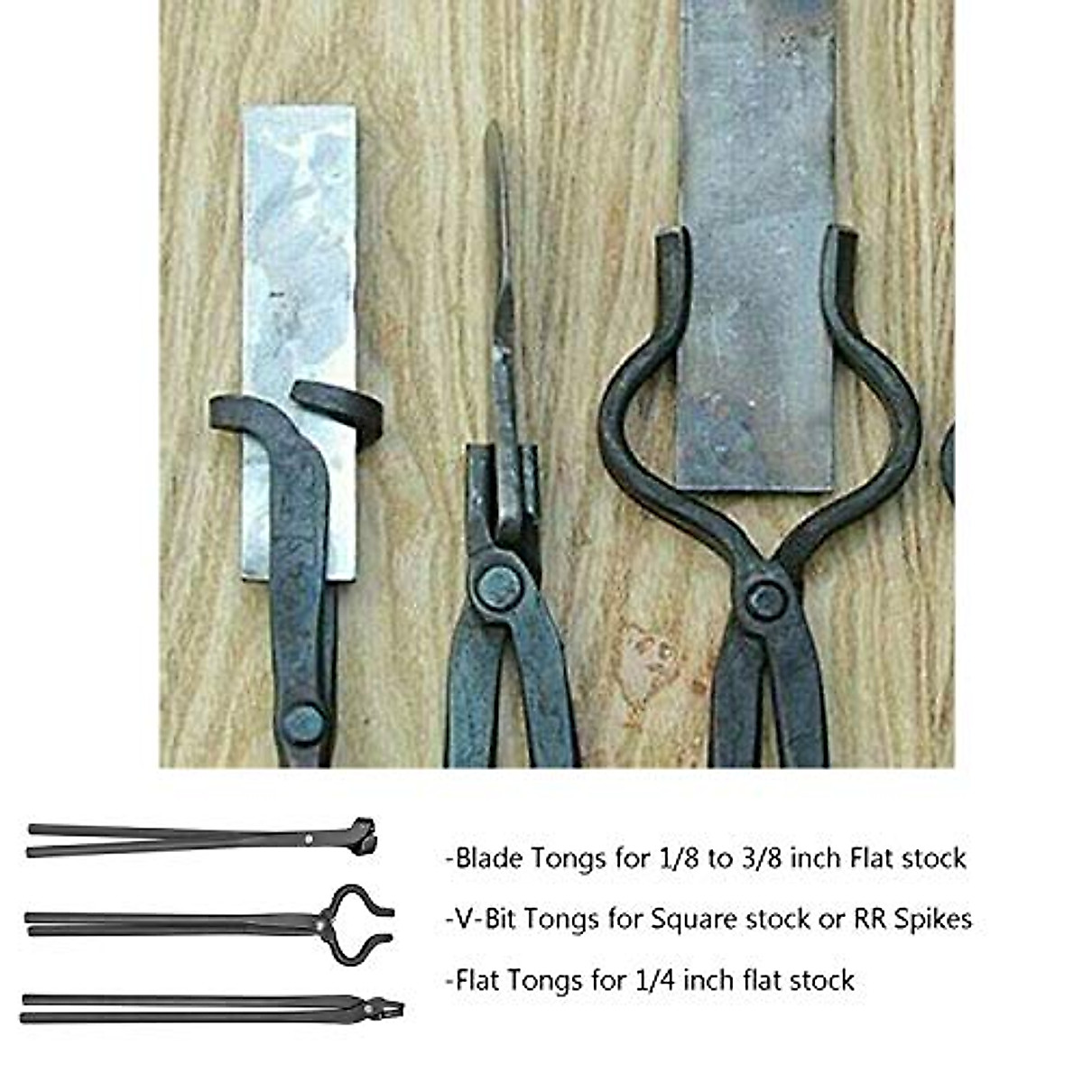 Knife Making Tongs Set 3Pcs Blacksmith Tongs Assembled Knife Making Blacksmith Tools Anvil Forge