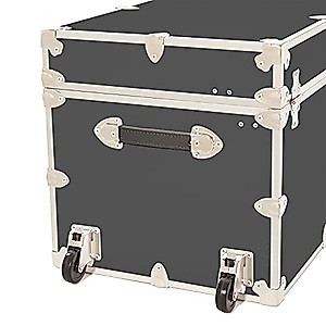 Rhino Trunk & Case XXL Armor Trunk with Removable Wheels, College, Home & Office Storage 36"x18"x18" (Slate)