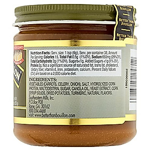 Better Than Bouillon Vegetarian No Chicken Base, Made with Seasoned Vegetables, Certified Vegan, Makes 9.5 Quarts of Broth, 38 Servings, 8 OZ Jar (Pack of 1)