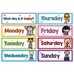 Lachilly 24 Pcs, 3 Themes Days of The Week/Seasonal/Months of The Year Flash Cards Subject Titles for Bulletin Board Headliners Classroom Decoration English Words