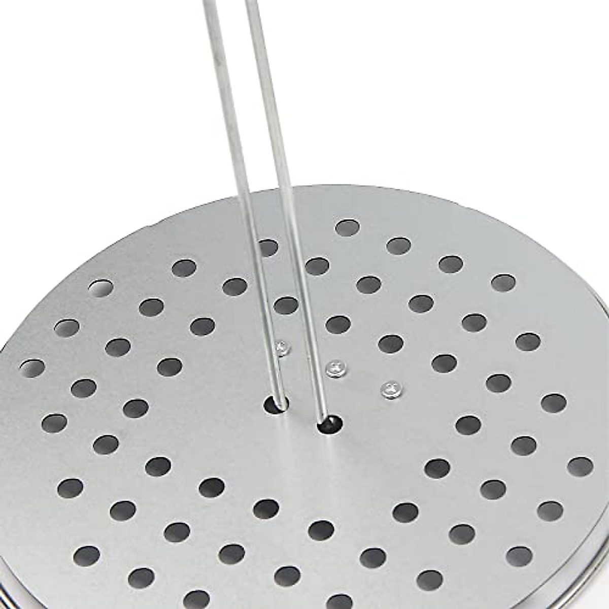 Buxiffod Turkey Fryer Rack, Poultry Deep Frying Rack BBQ Vertical Chicken Roaster Holder Deep Fry Pot Grill Aluminum Racks with Chrome Finish Wire Handle Lifter Hook Detachable