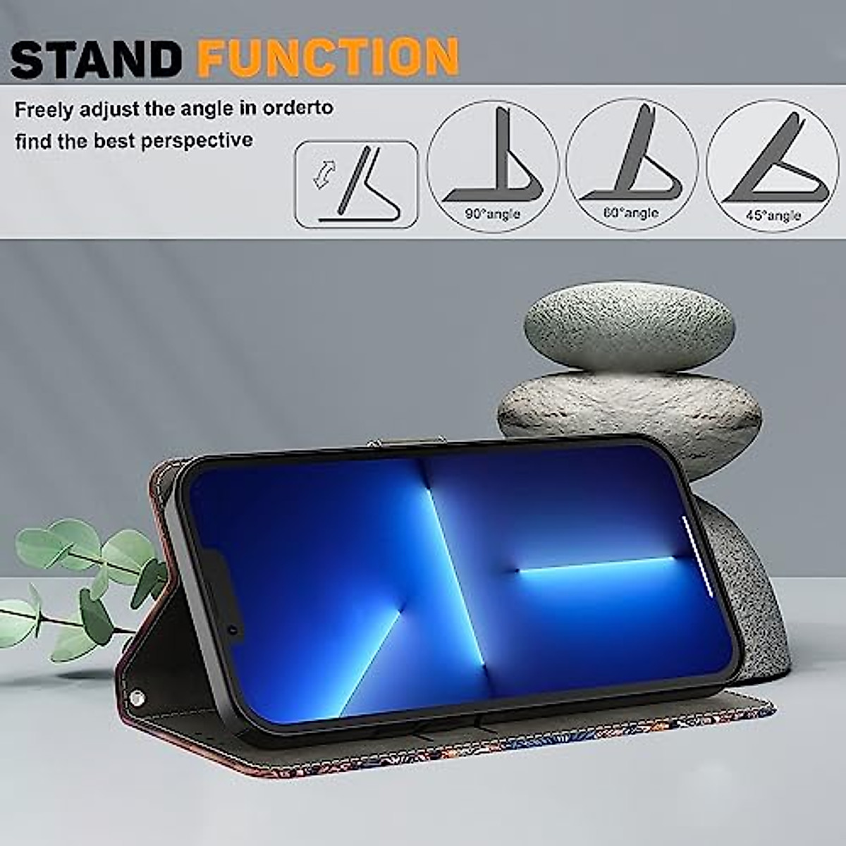 ALILANG for Samsung Galaxy Z Fold 5 5G Wallet Case with Credit Card Holder, Flip Book PU Leather Protective Magnetic Cover for Samsung Z Fold 5 Phone Case-Wings