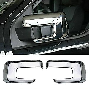 SZDEDA ABS Exterior Side Rearview Mirror Caps Cover Decorative Trim Fit for Ford F150 2021 2022 Car Accessories (Chrome)