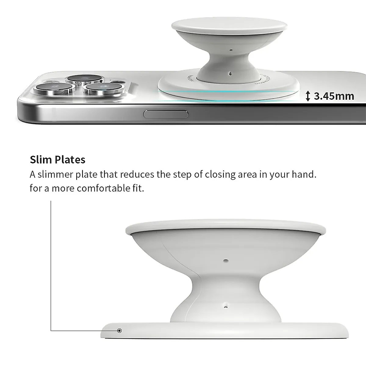 Sinjimoru for MagSafe Phone Grip, Soft Silicone Magnetic Finger Grip for iPhone 16/15/14/13/12, Comfortable One-Touch Holding, M-Tap Tok Black