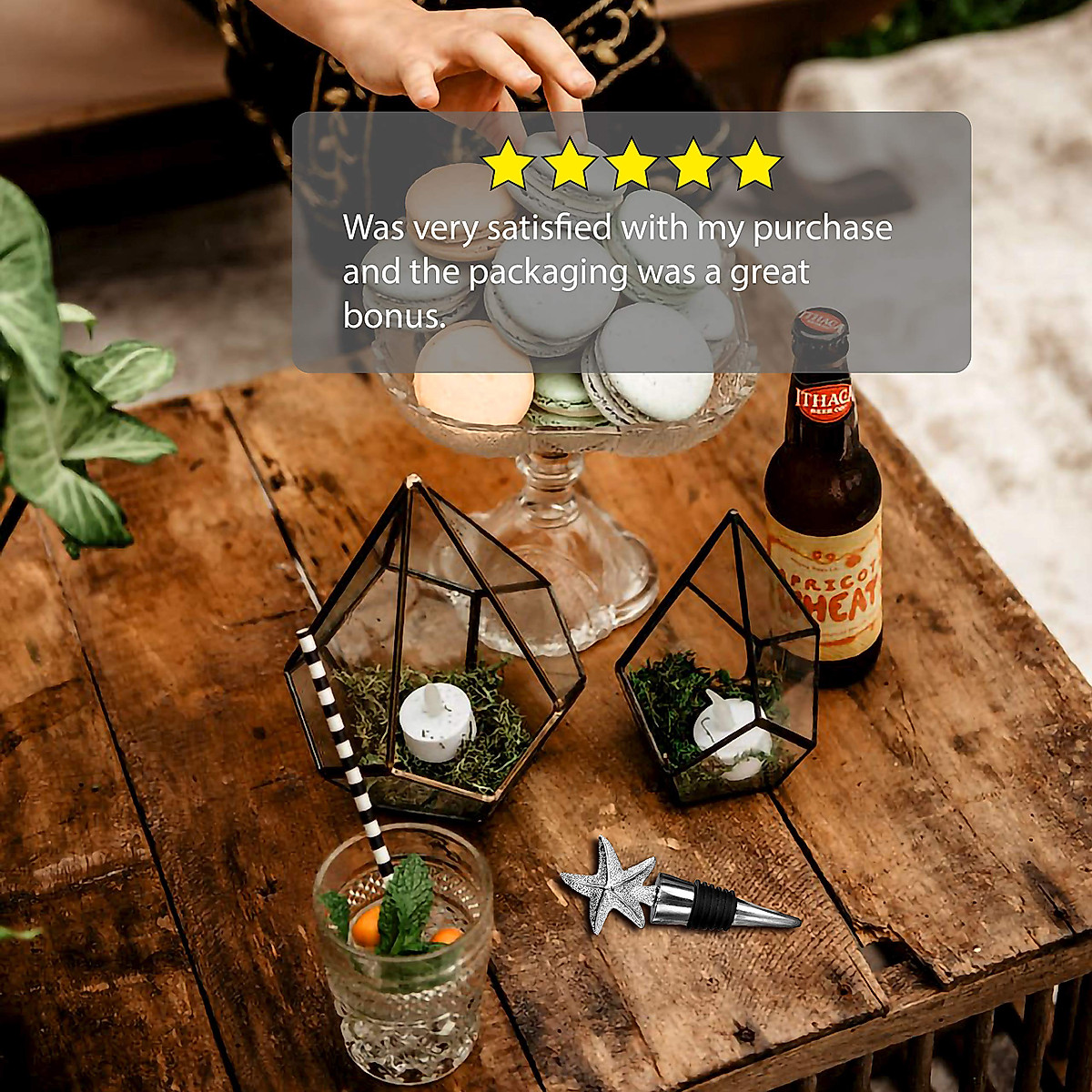 Starfish Wine Bottle Stopper, Silver Tone