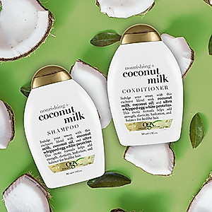 OGX Nourishing + Coconut Milk Shampoo & Conditioner Set, 13 Fl Oz (Pack of 2) (packaging may vary), White