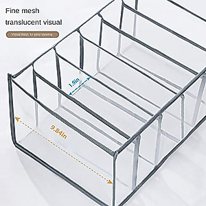 4 Pcs Upgraded Larger 7 Compartment Wardrobe Closet Drawer Organizer and Storage Baskets. Suitable for jeans, thin pants, shorts, short sleeves, shirts, leggings. clothes organizer for foldable clothes, closet organizer, drawer organizer for clothes, jean