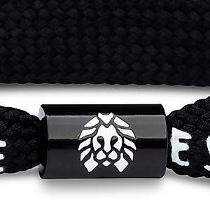 Rastaclat Motivational Bracelet for Men and Women of All Ages - Positive Vibes Black Bracelet | Adjustable Stackable Single Lace Bracelet Made by Hand (Medium/Large)