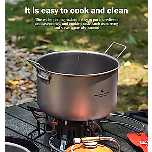 Boundless Voyage Titanium Pot Portable Camping Cookware Lightweight Cooking Pot Set for Outdoor Cooking Traveling Backpacking Hiking Trekking Picnic (3 Pcs Set)