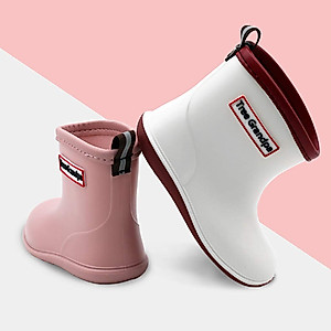 Toddler Rain Boots Baby Rain Boots Short rain boots for toddler Easy-on Lightweight and Waterproof